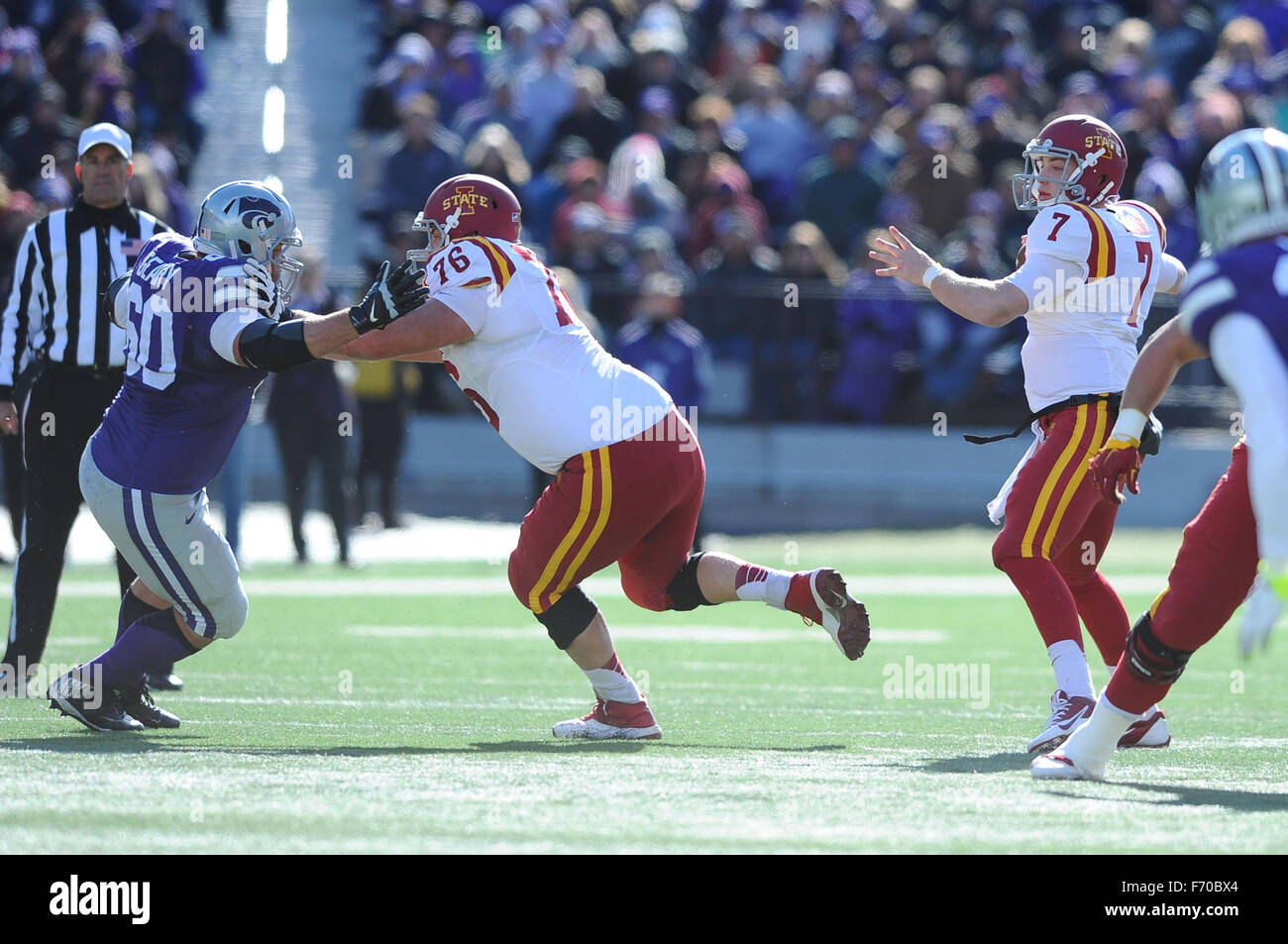 Manhattan, Kansas, USA. 21st Nov, 2015. Iowa State Cyclones quarterback ...