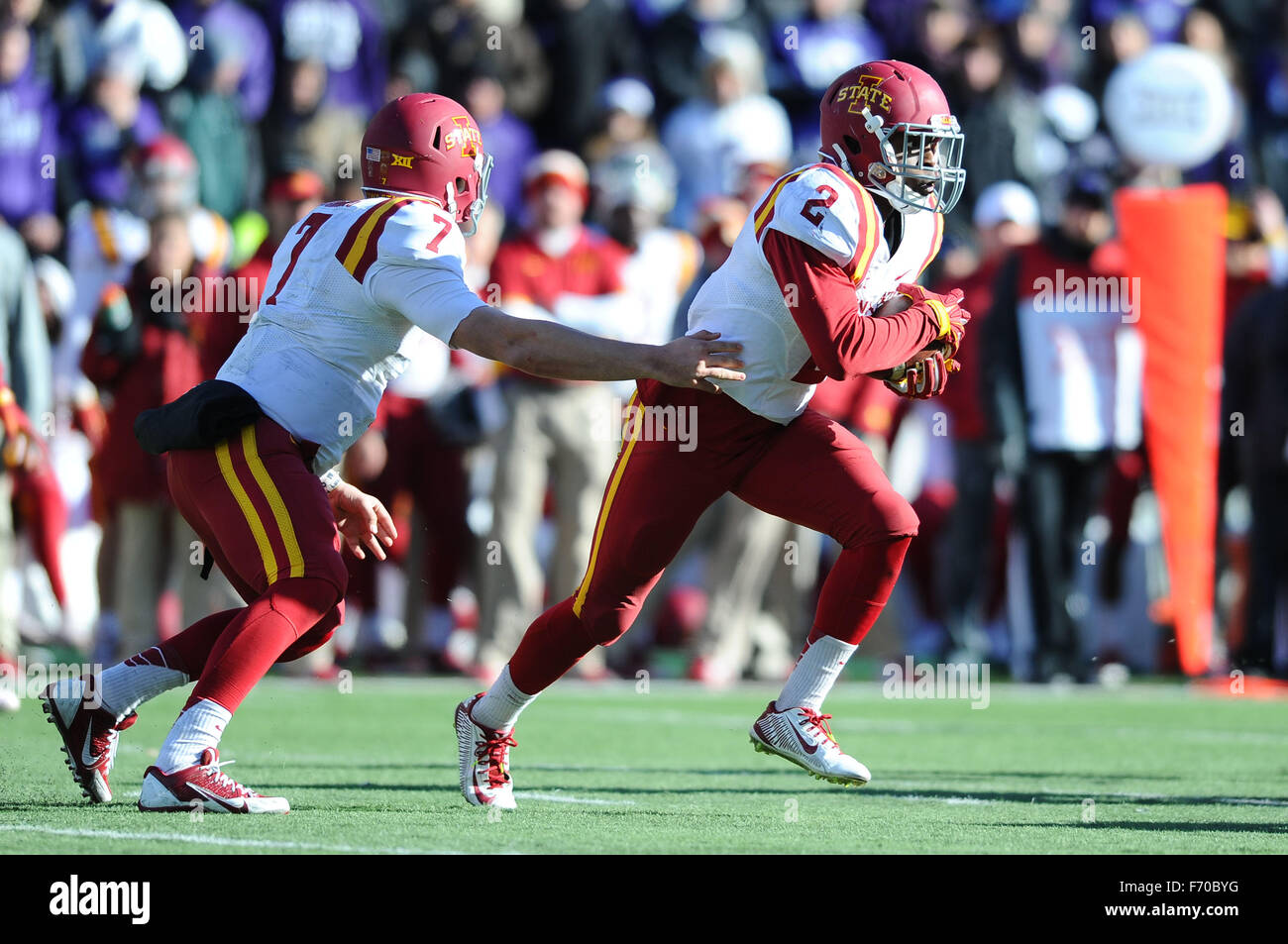 Manhattan, Kansas, USA. 21st Nov, 2015. Iowa State Cyclones quarterback ...