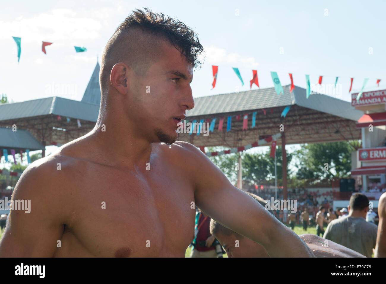Wrestler, Kirkpinar 654th Oil Wrestling Championships, Edirne, Turkey ...