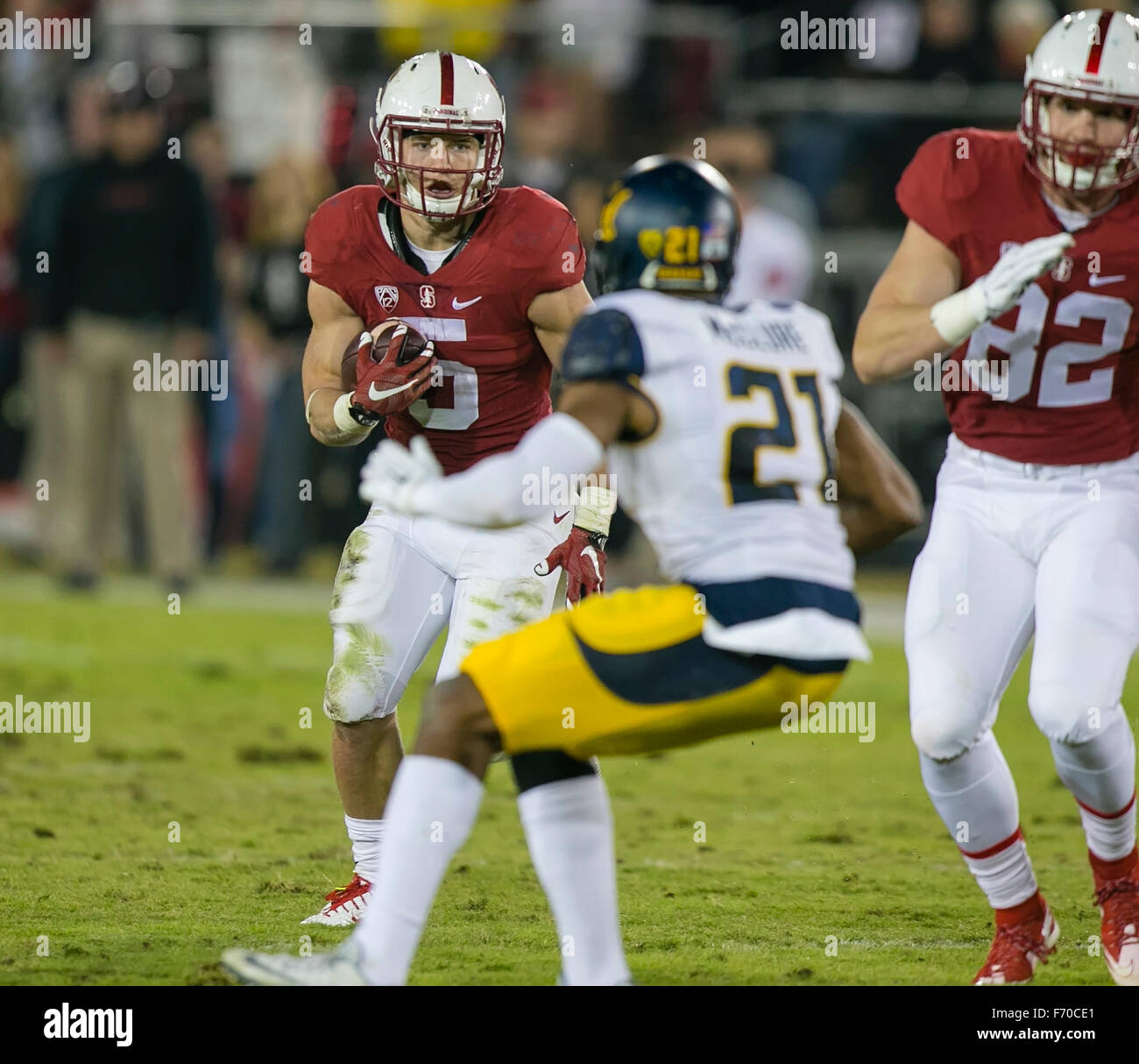 Palo Alto, CA. 21st Nov, 2015. Stanford Cardinal running back Christian ...