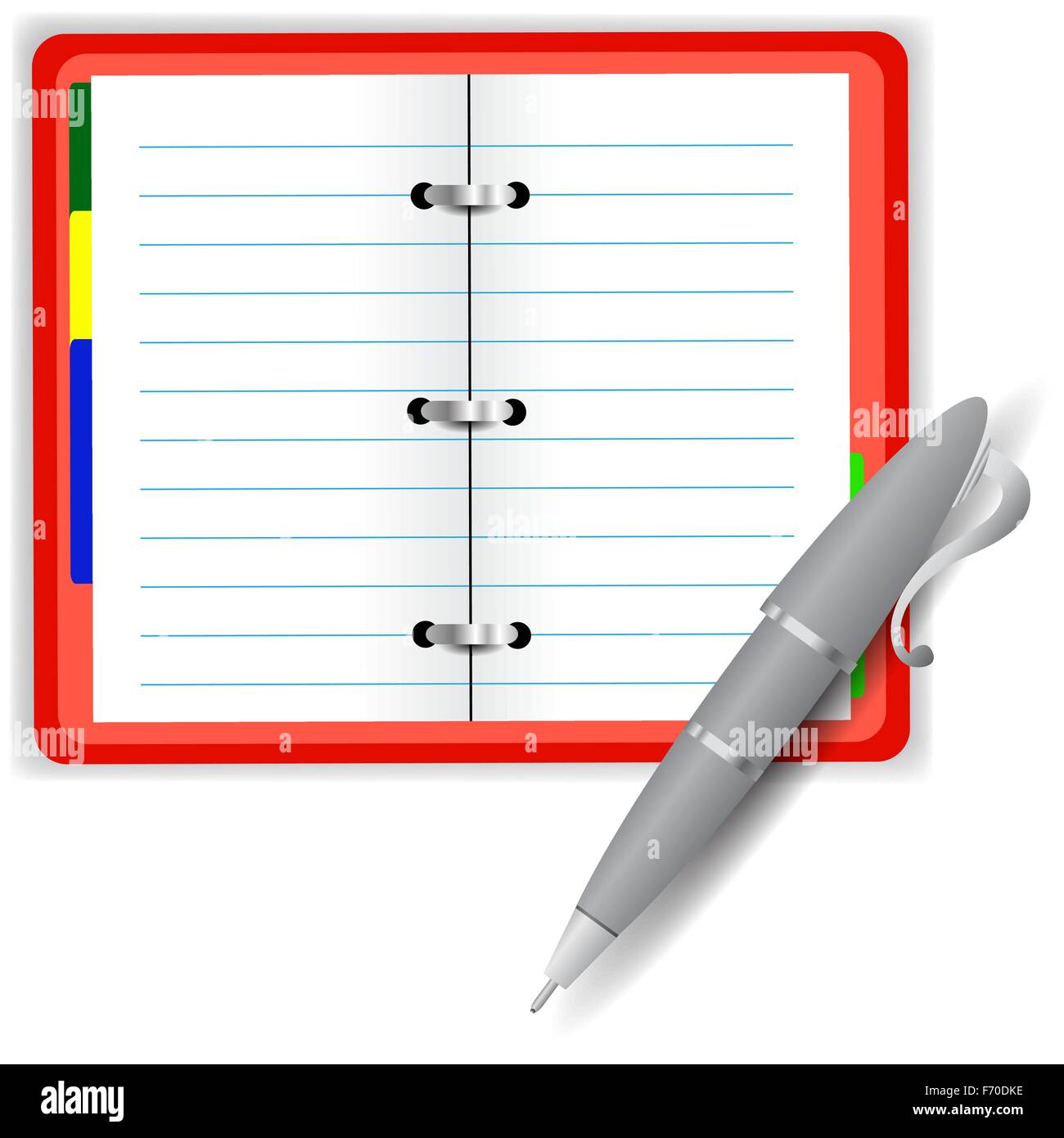 Open notebook office supplies Stock Vector Images - Alamy