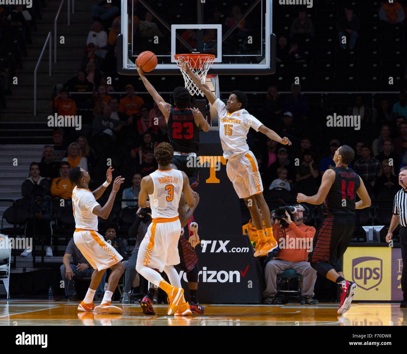 Knoxville, Tennessee, USA. November 22, 2015. Detrick Mostella #15 of ...