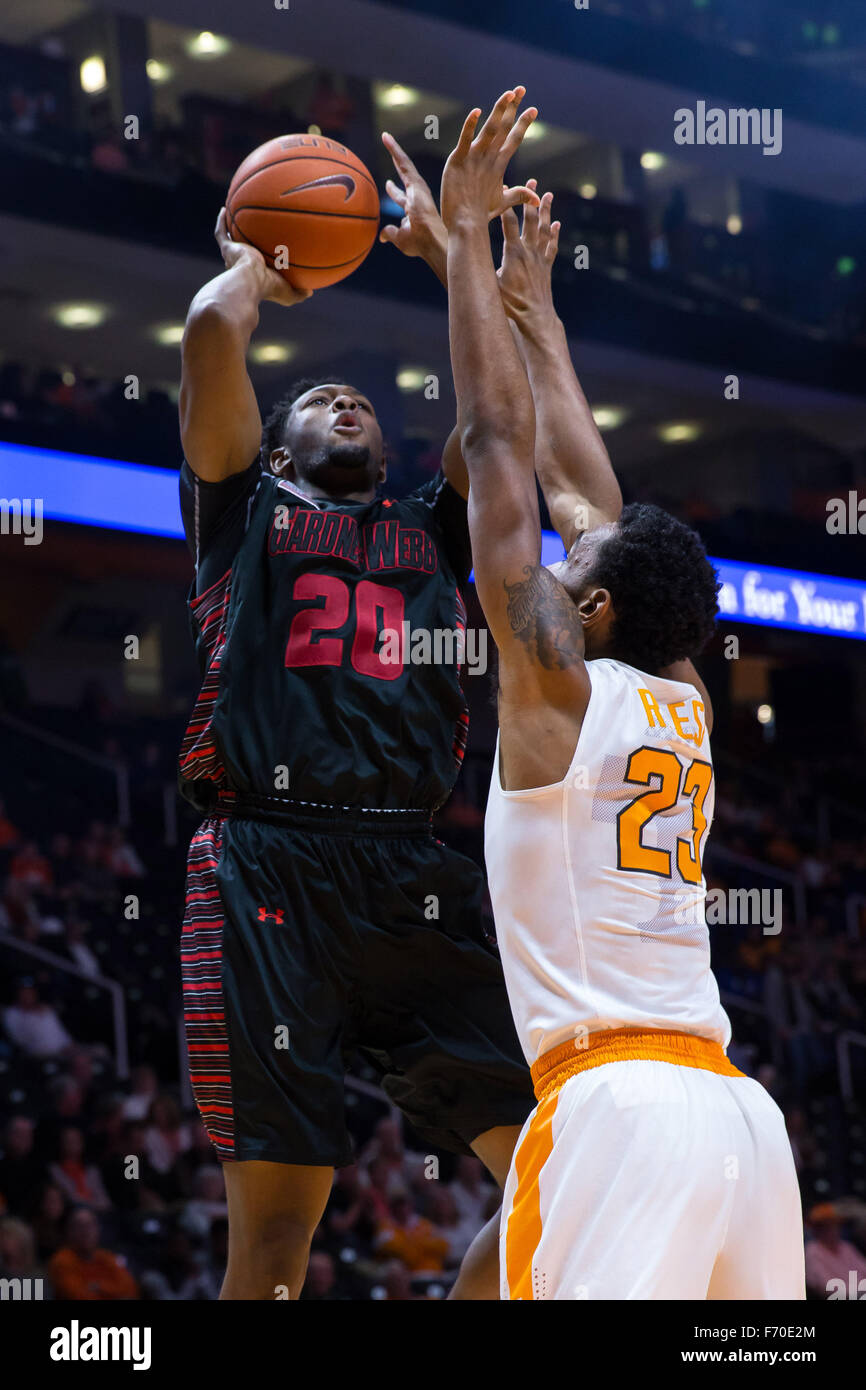 Knoxville, Tennessee, USA. November 22, 2015. Tyrell Nelson #20 of the ...