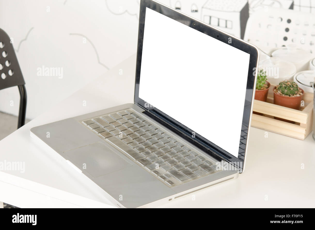 computer on the desk Stock Photo - Alamy