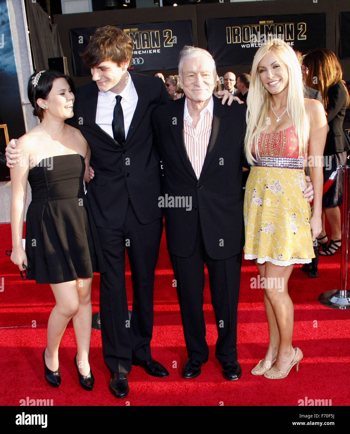 Hugh Hefner and Cooper Hefner at the World premiere of "Iron Man 2 ...