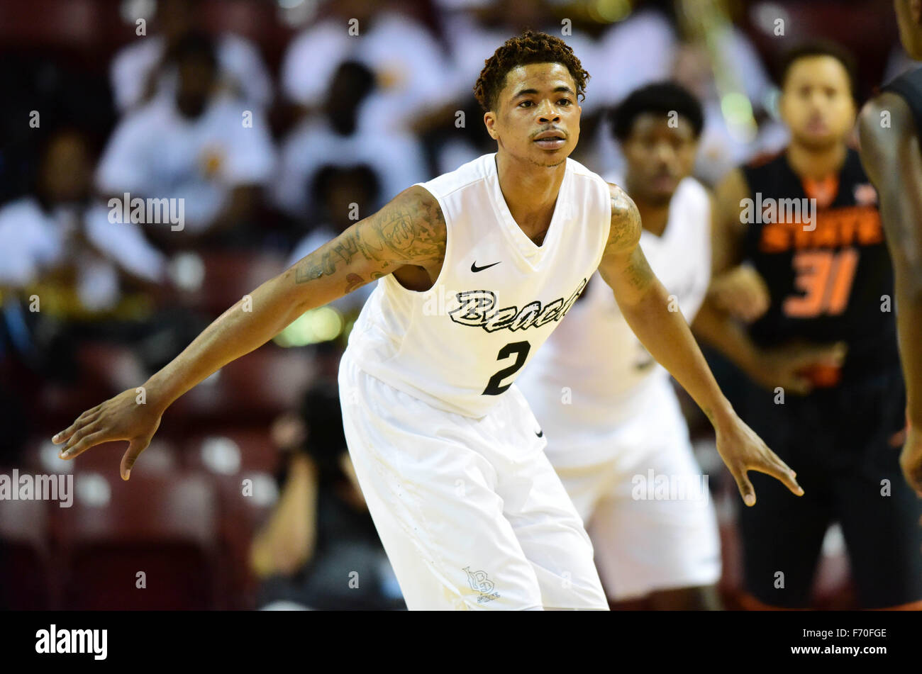 Charleston, South Carolina, USA. 22nd Nov, 2015. Long Beach State guard ...