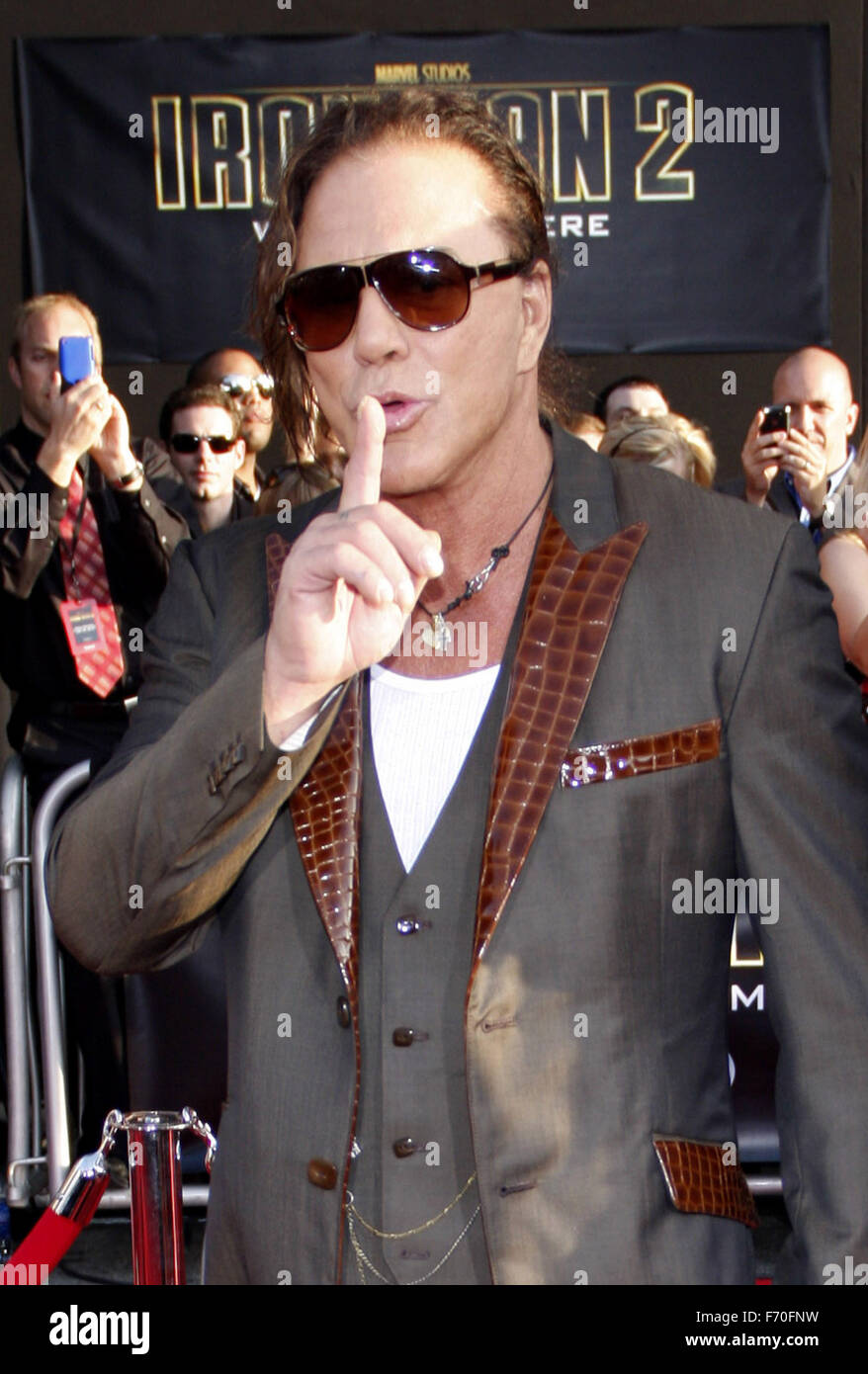 Mickey Rourke at the World premiere of "Iron Man 2" held at the El ...