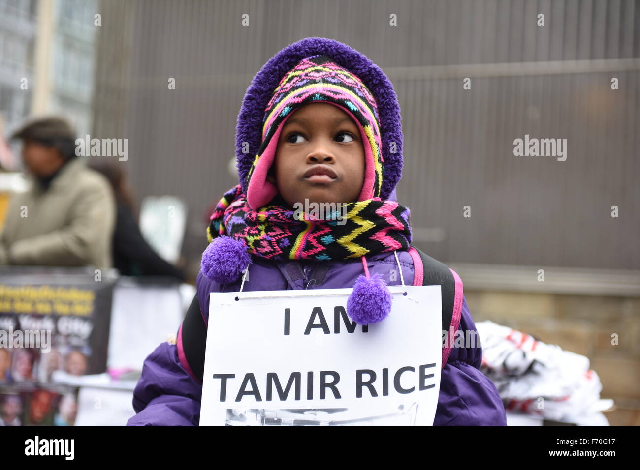 New York City, United States. 22nd Nov, 2015. Little girl with Tamir ...