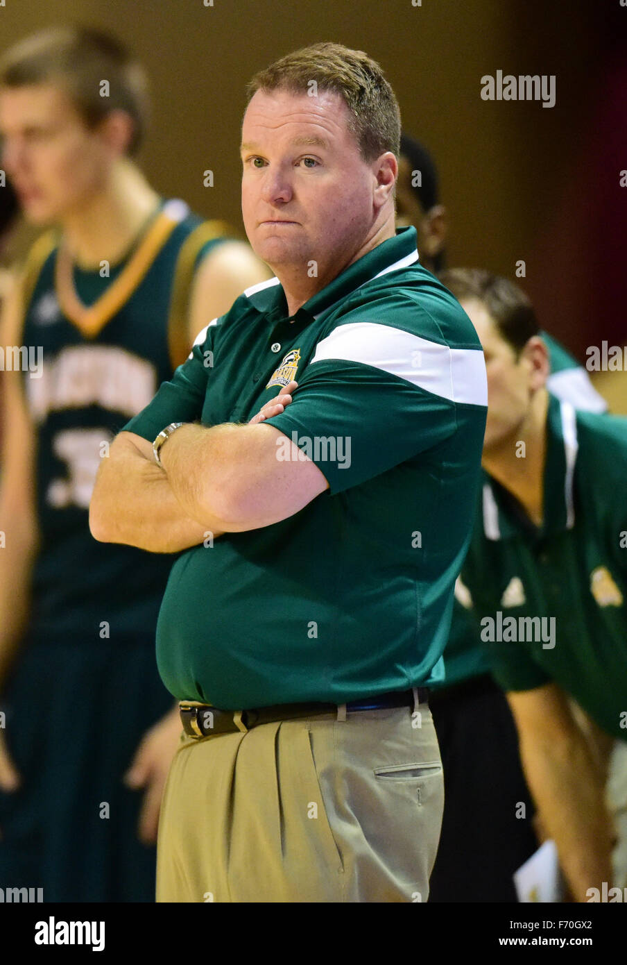 George Mason Head Coach Dave Paulsen during the NCAA Basketball game ...