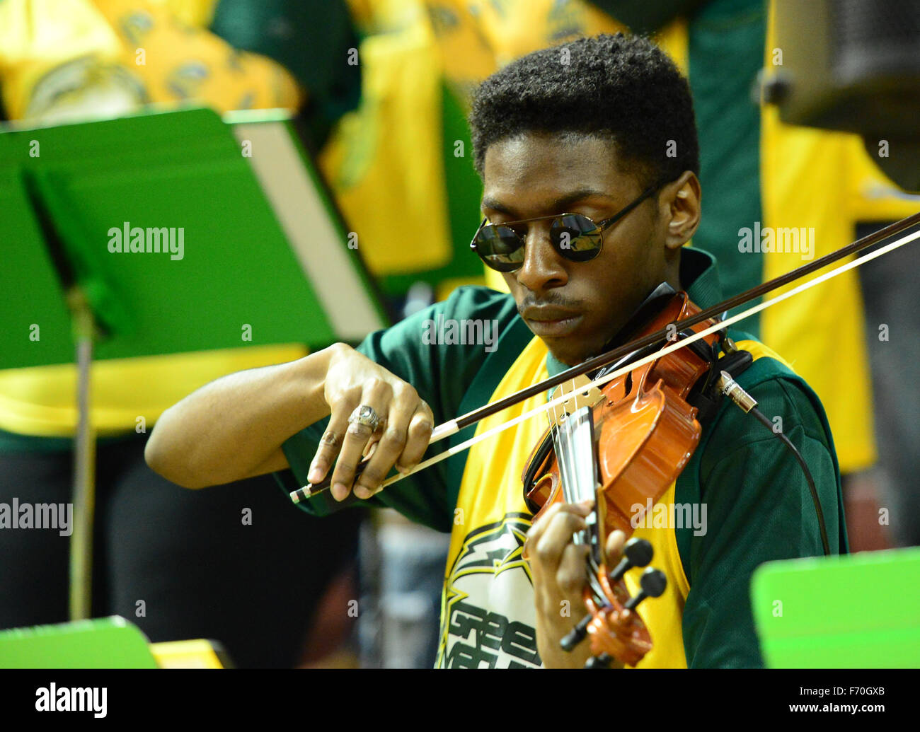 The George Mason pep band, The Green Machine, performs during the NCAA ...