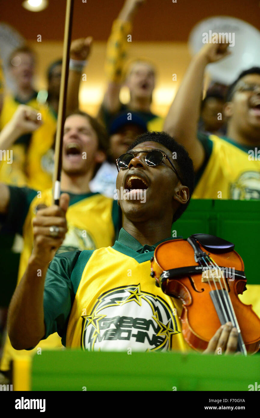 The George Mason pep band, The Green Machine, performs during the NCAA ...