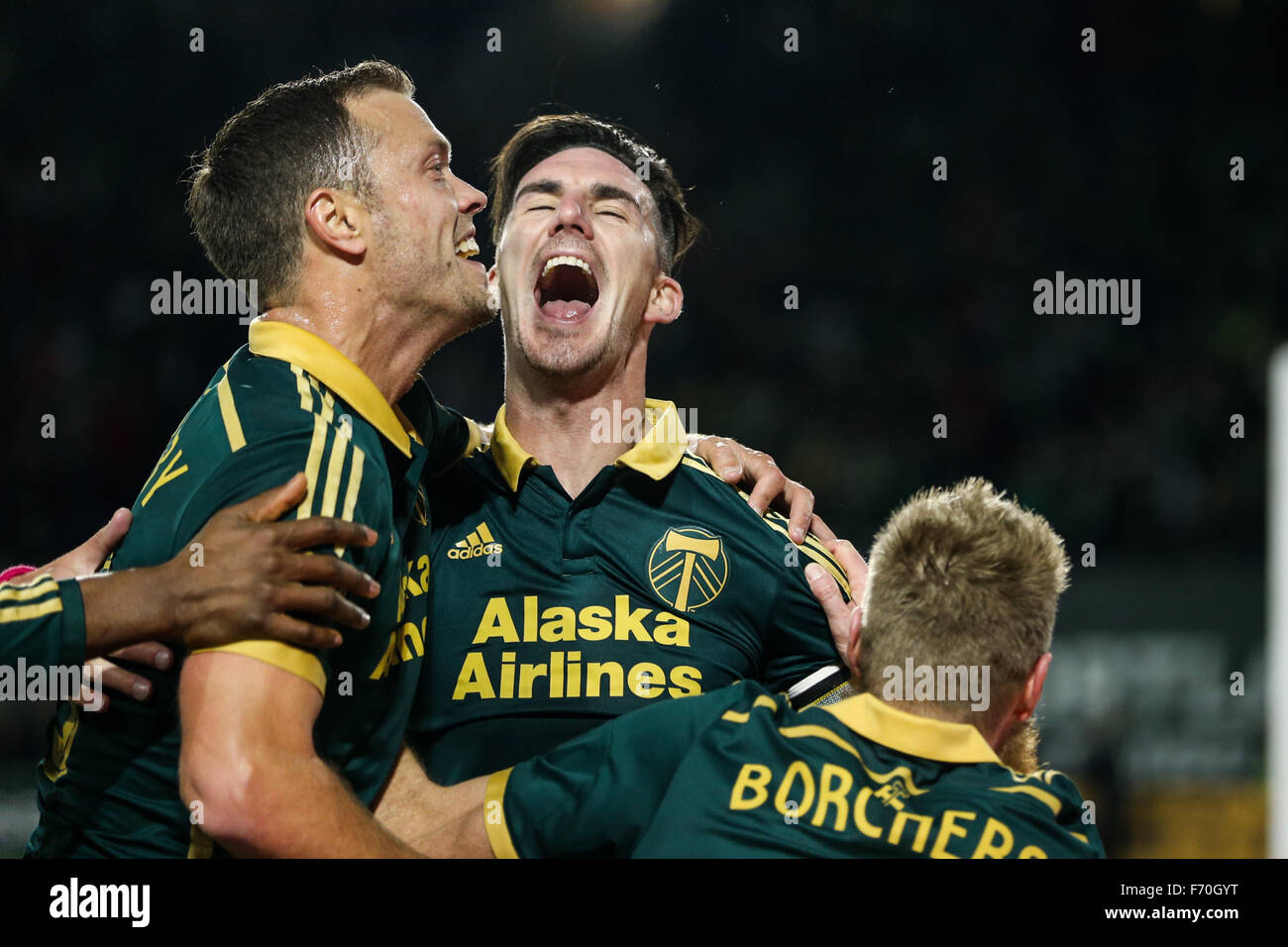 Nov. 22, 2015 - LIAM RIDGEWELL (24) celebrates his goal. The Portland ...