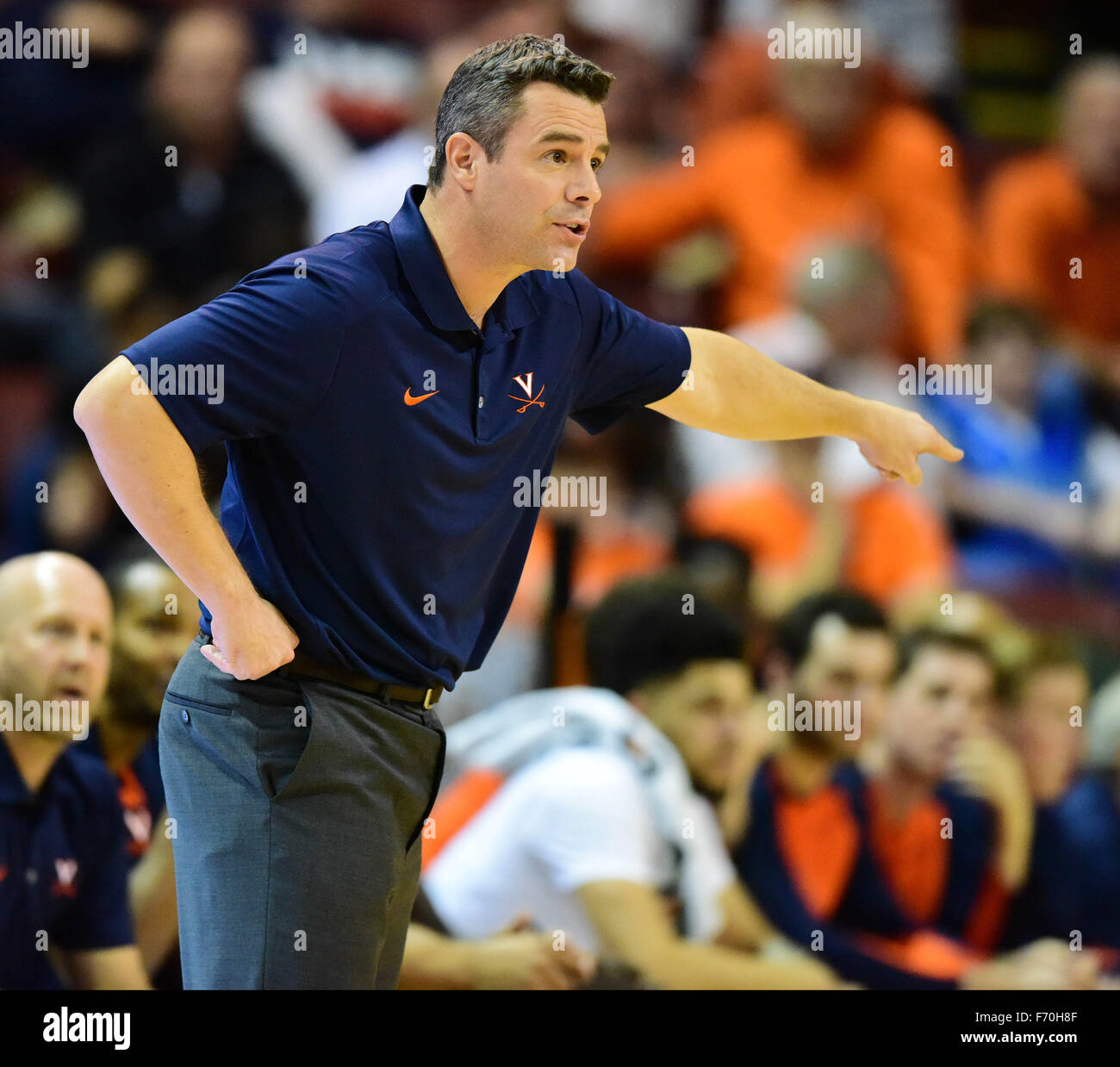 Virginia Head Coach Tony Bennett during the NCAA Basketball game ...