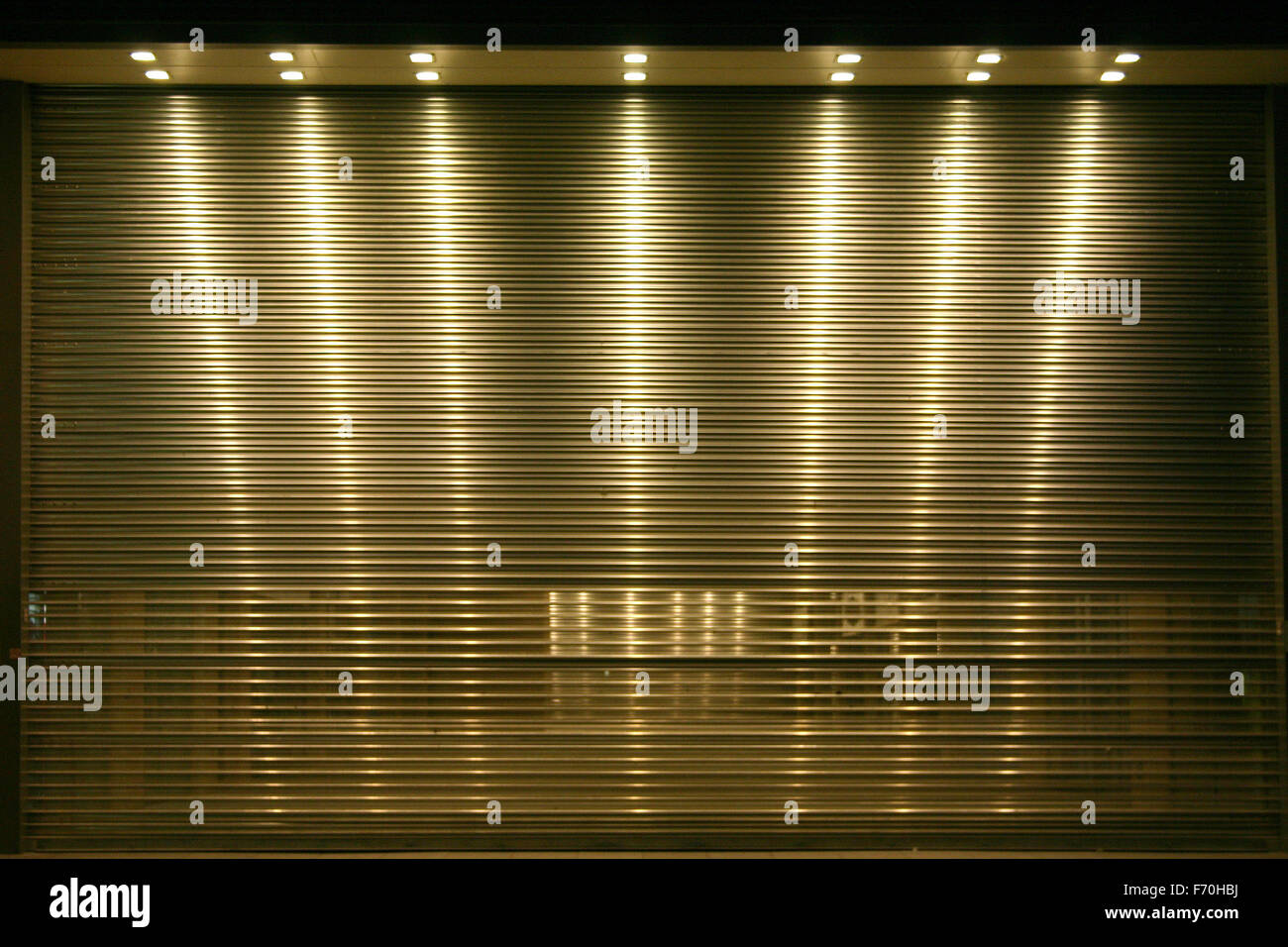 Down lit roller door Stock Photo - Alamy