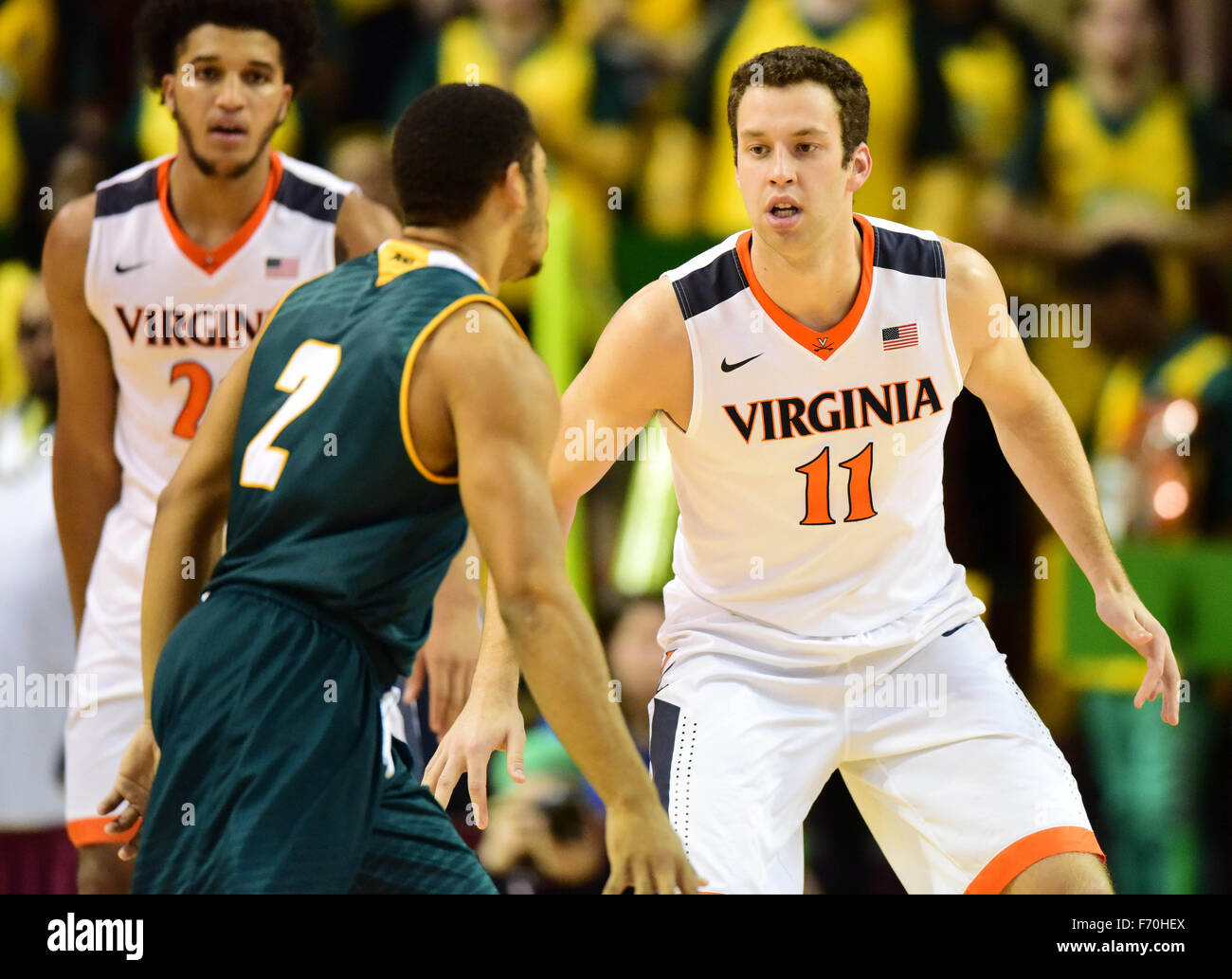 Virginia forward Evan Nolte (11) during the NCAA Basketball game ...