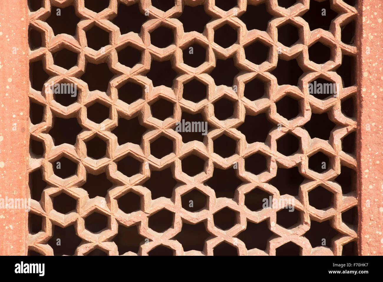 Red stone carved jali tomb, agra, uttar pradesh, india, asia Stock ...