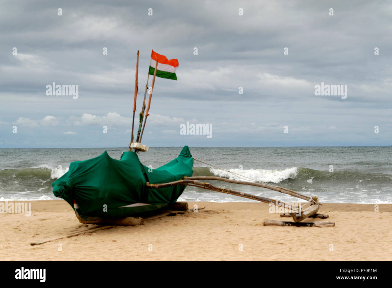 Fishing boat on beach, Kunkeshwar, Sindhudurg, Maharashtra, India, Asia ...