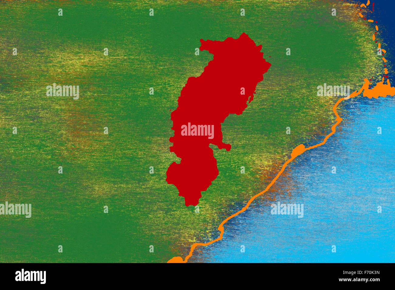 Map of chhattisgarh hi-res stock photography and images - Alamy
