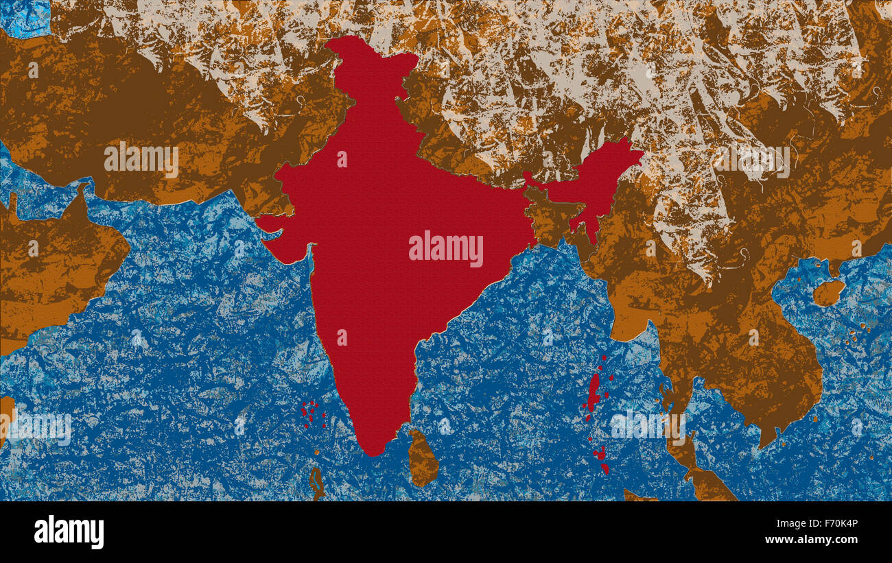 Map Of Asia Map India Map Stock Photos & Map Of Asia Map India Map ...
