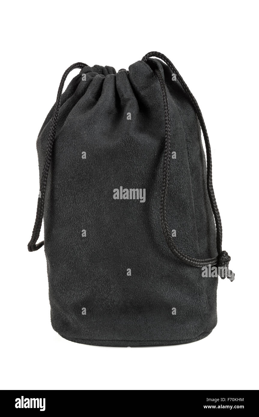 Black textile sack isolated on white background with clipping path ...