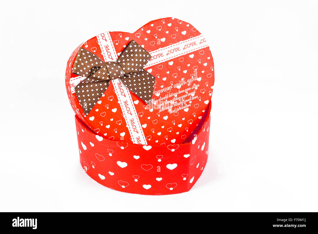Heart shaped Valentines Day gift box, isolated on white Stock Photo - Alamy