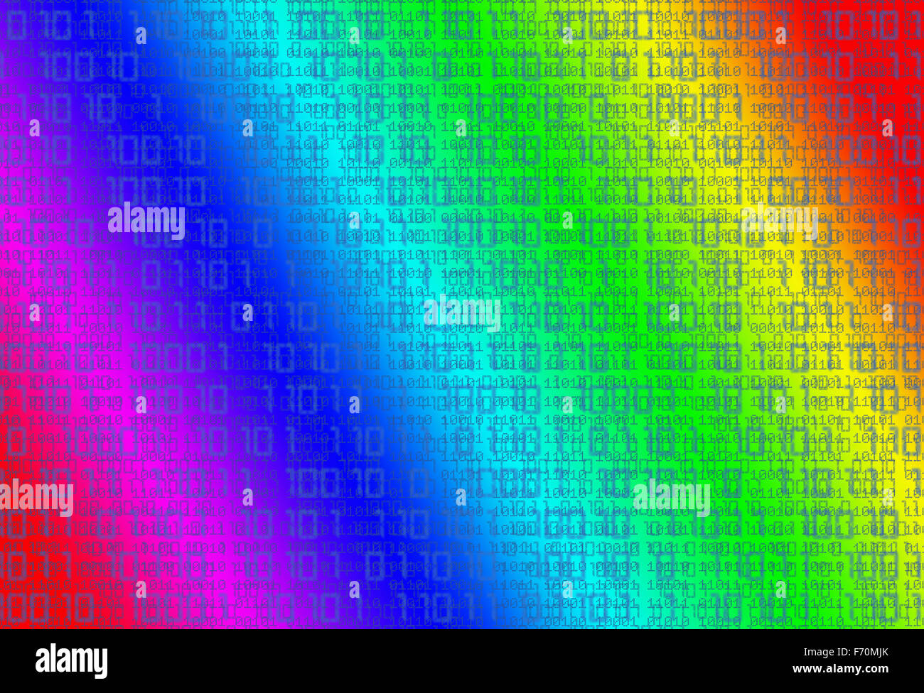 Technology binary background. Binary code on orange to purple gradient ...