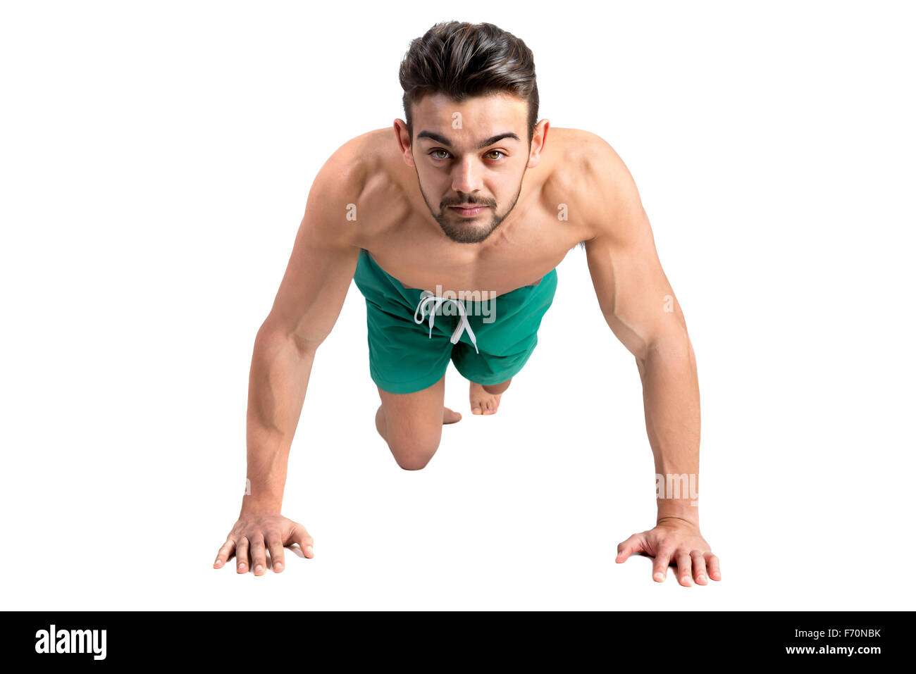Gym exercise man Cut Out Stock Images & Pictures - Alamy