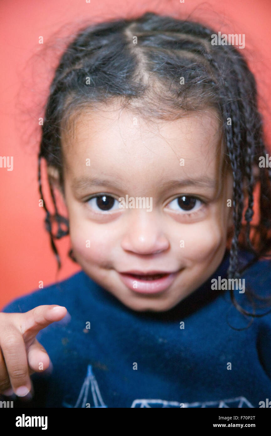 Little boy pointing to camera Stock Photo - Alamy