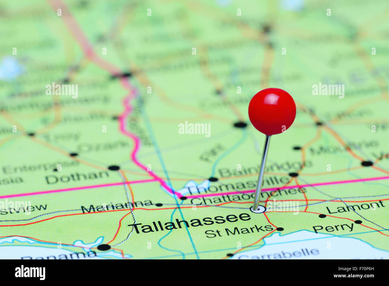 Tallahassee pinned on a map hi-res stock photography and images - Alamy