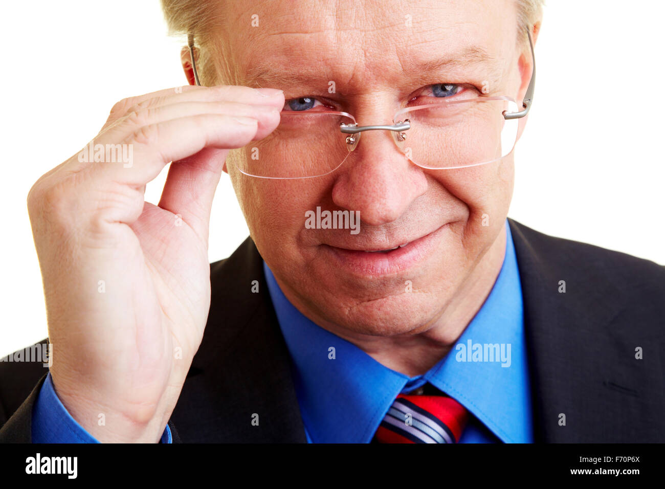 Over his glasses hi-res stock photography and images - Alamy