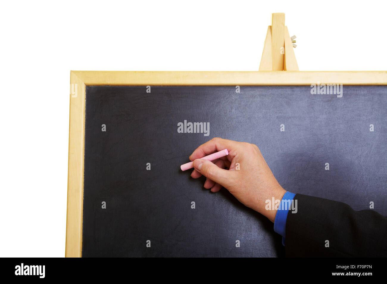 Hand writing with chalk on a blackboard Stock Photo - Alamy