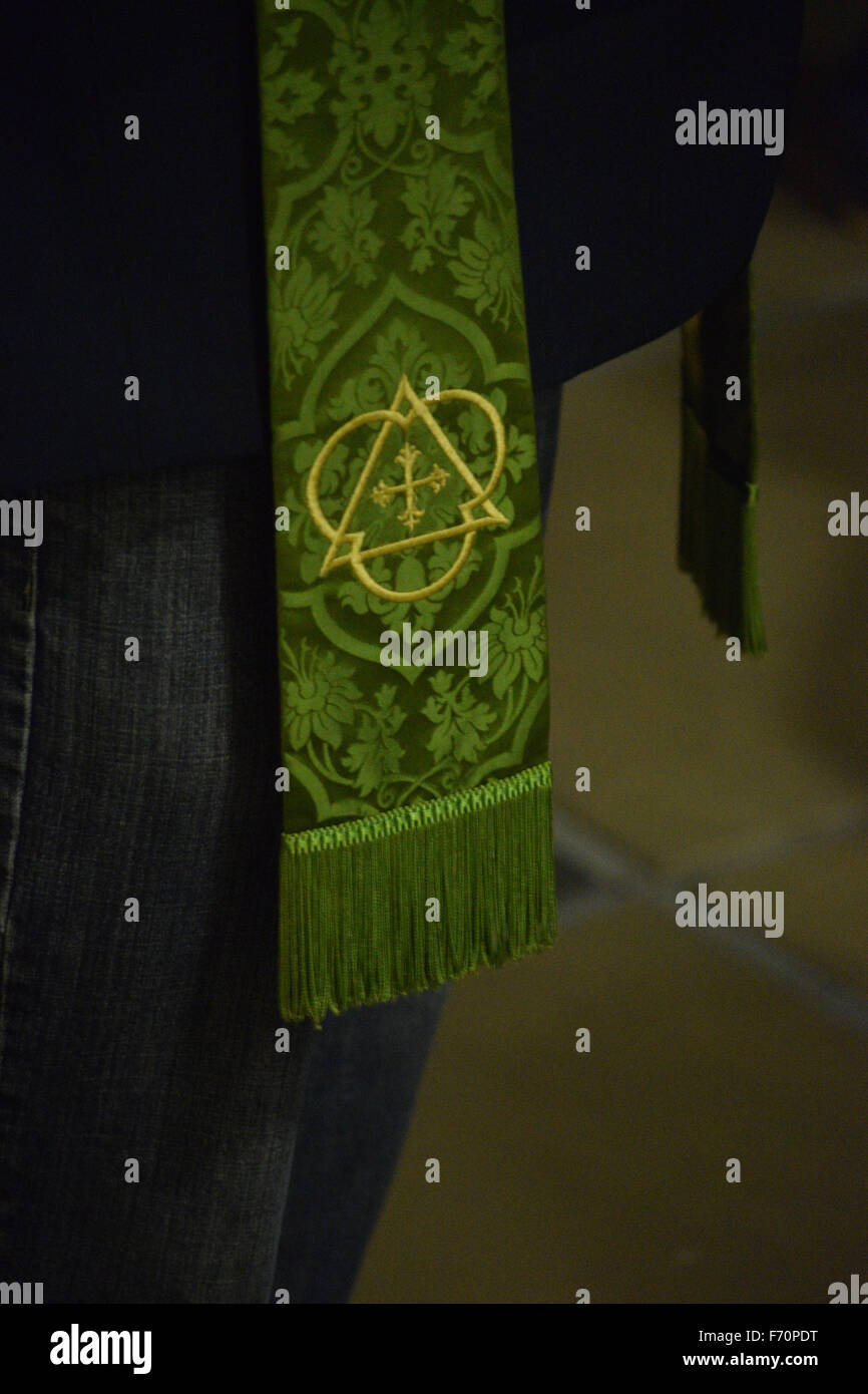 Dallas, Texas, USA. 22nd Nov, 2015. Close up of religious garment worn ...