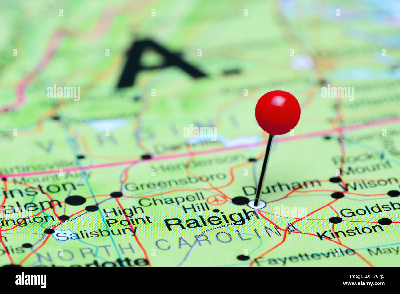 Raleigh map hi-res stock photography and images - Alamy