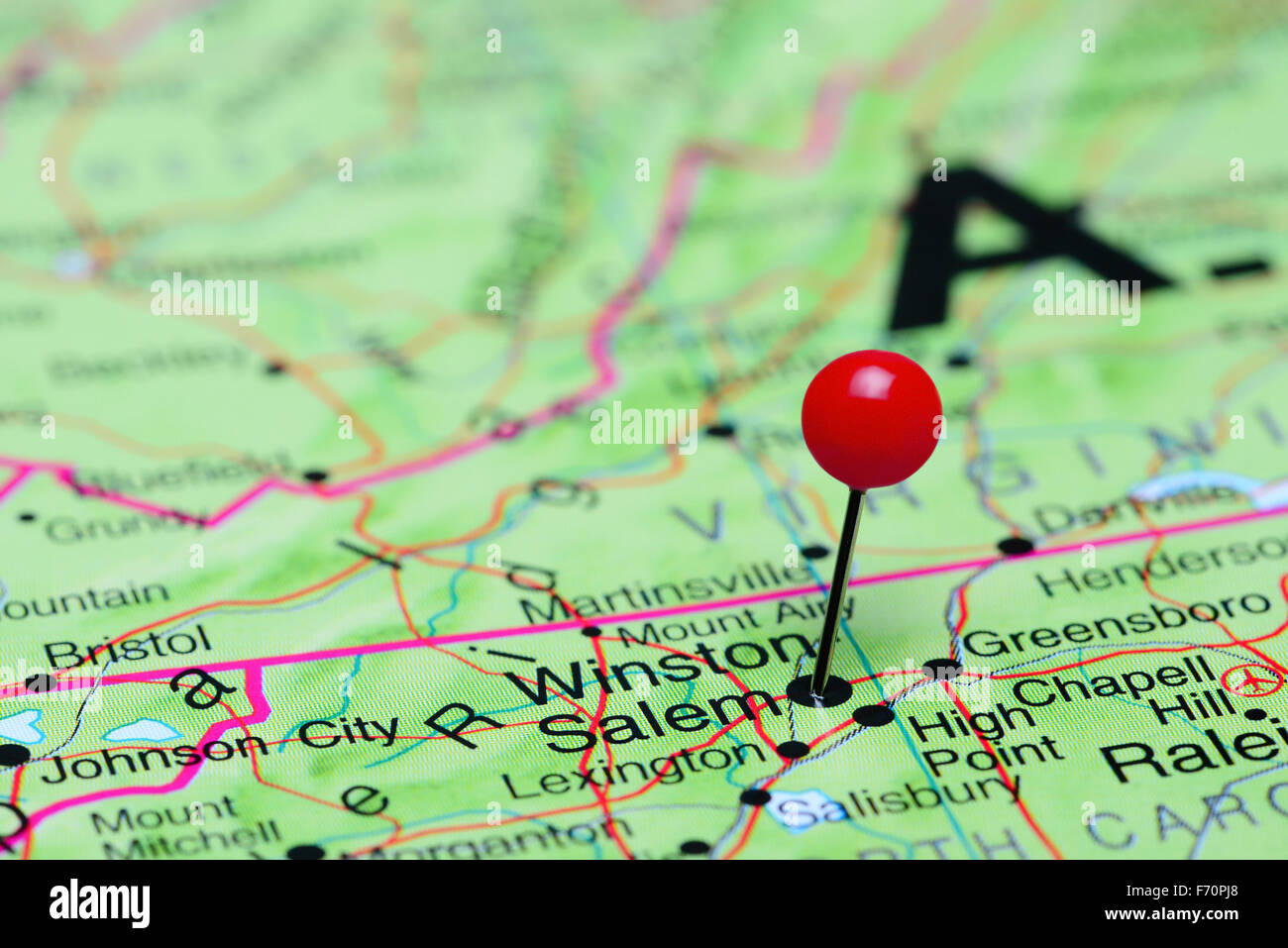 Map of winston salem hi-res stock photography and images - Alamy