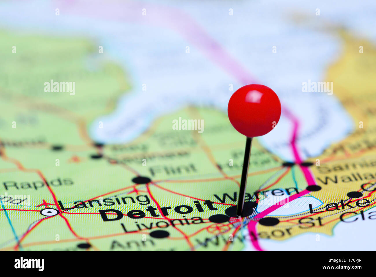 Map of detroit hi-res stock photography and images - Alamy