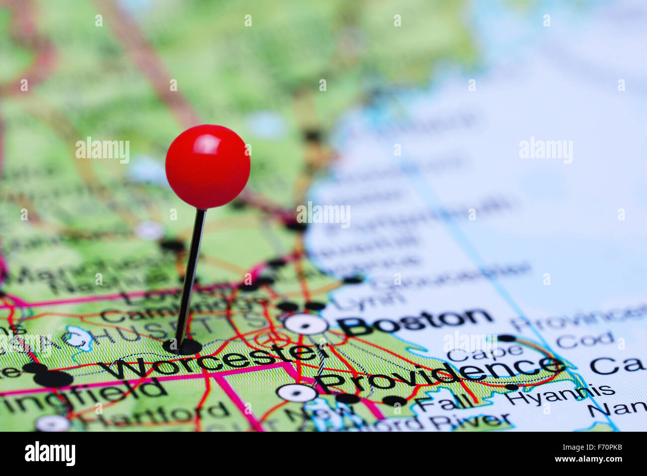 Worcester on a map hi-res stock photography and images - Alamy