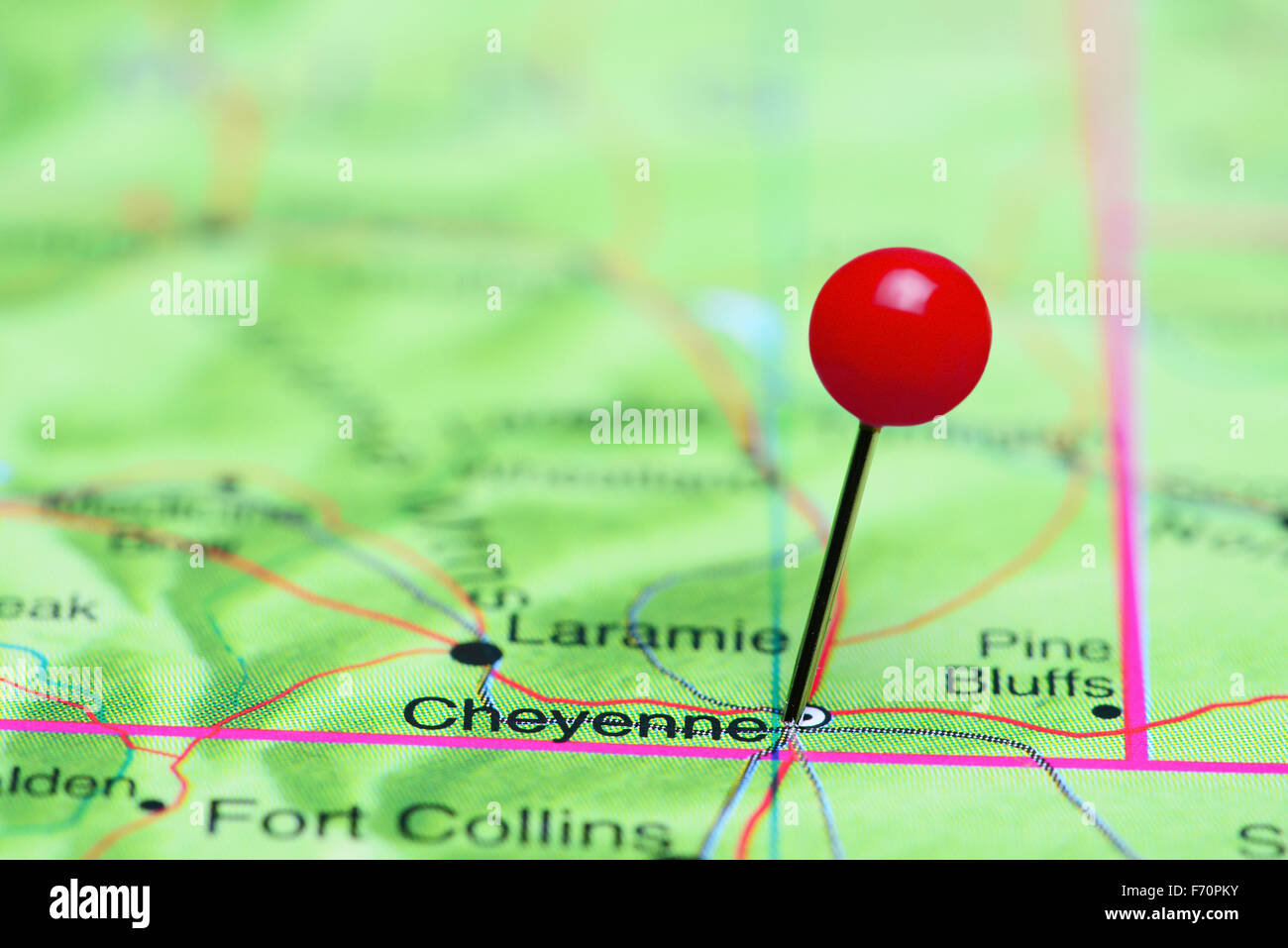 Map of cheyenne hi-res stock photography and images - Alamy