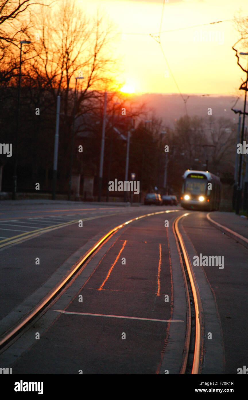 Nottingham tram system opened 2004 Stock Photo - Alamy