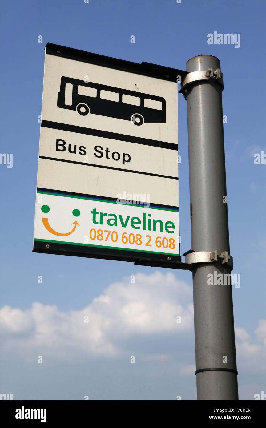 Bus stop sign Stock Photo - Alamy