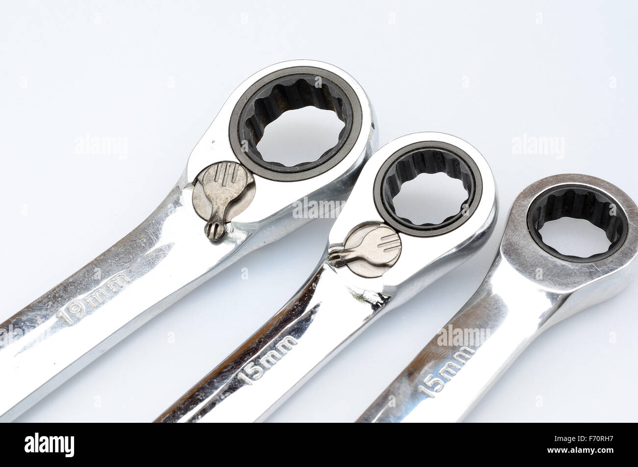 wrenches with ratchet function isolated on white background Stock Photo ...