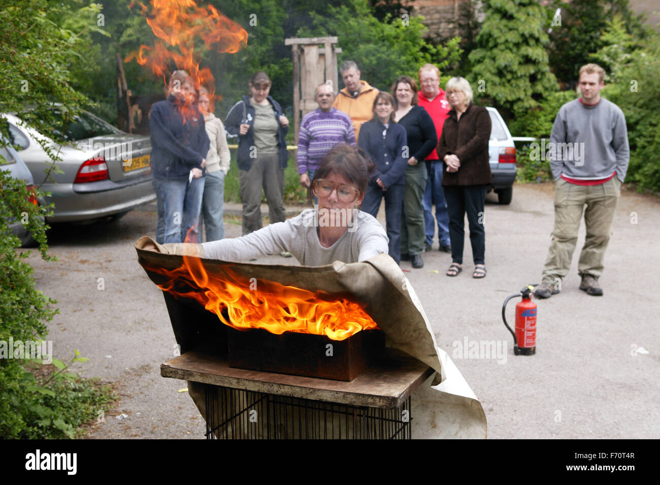 Fire safety training for a group of company employees Stock Photo - Alamy