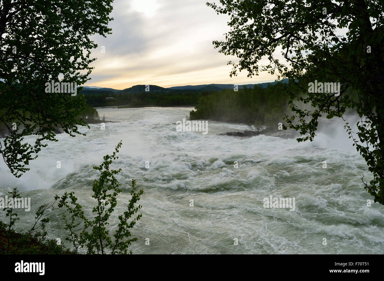 fast flowing flooded river Stock Photo - Alamy