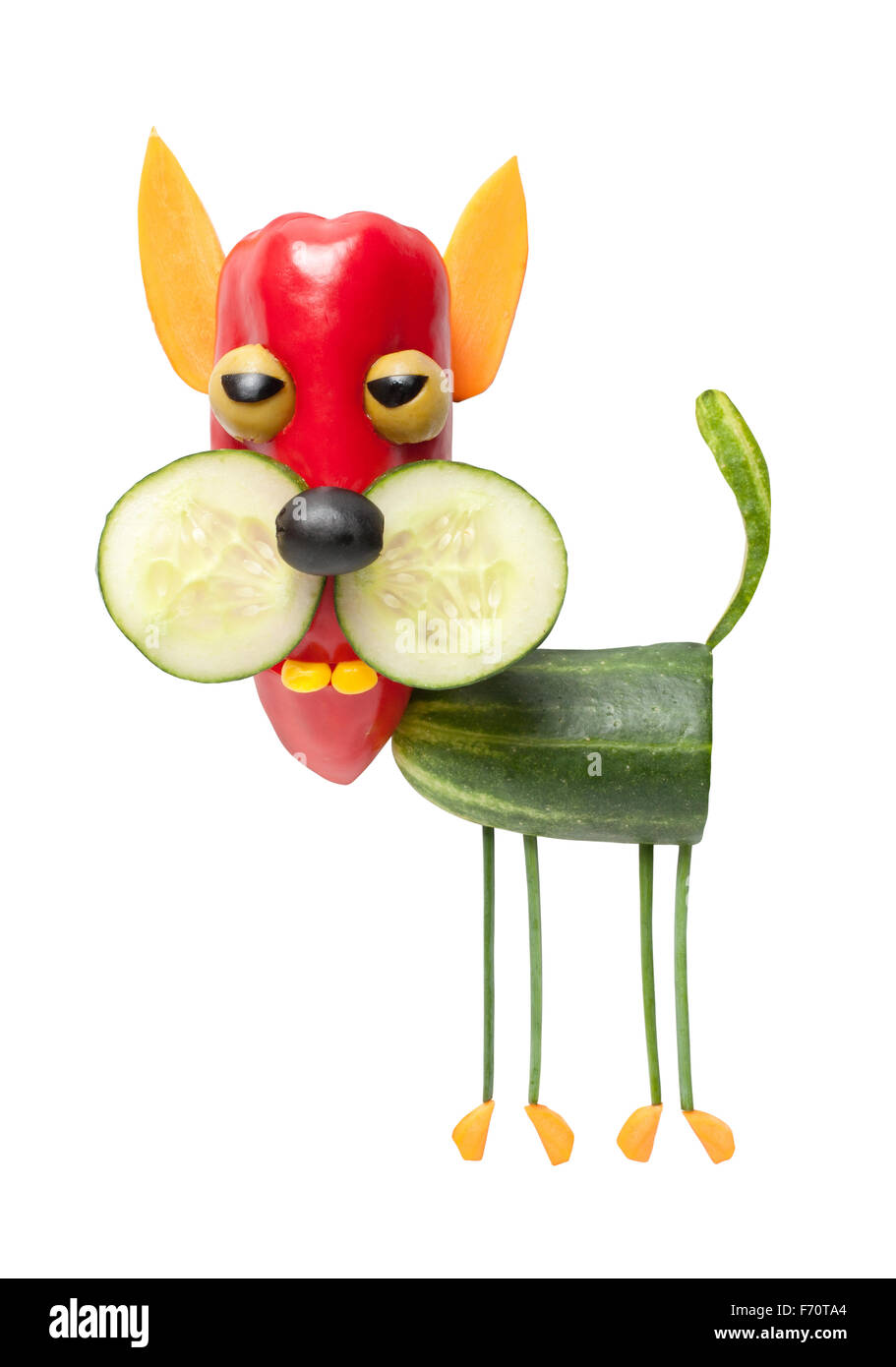 Vegetable cat on isolated background Stock Photo - Alamy