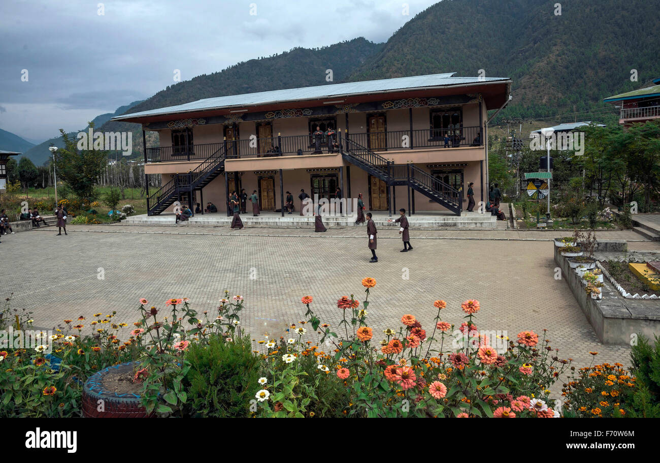 School building, Bhutan, Asia Stock Photo - Alamy