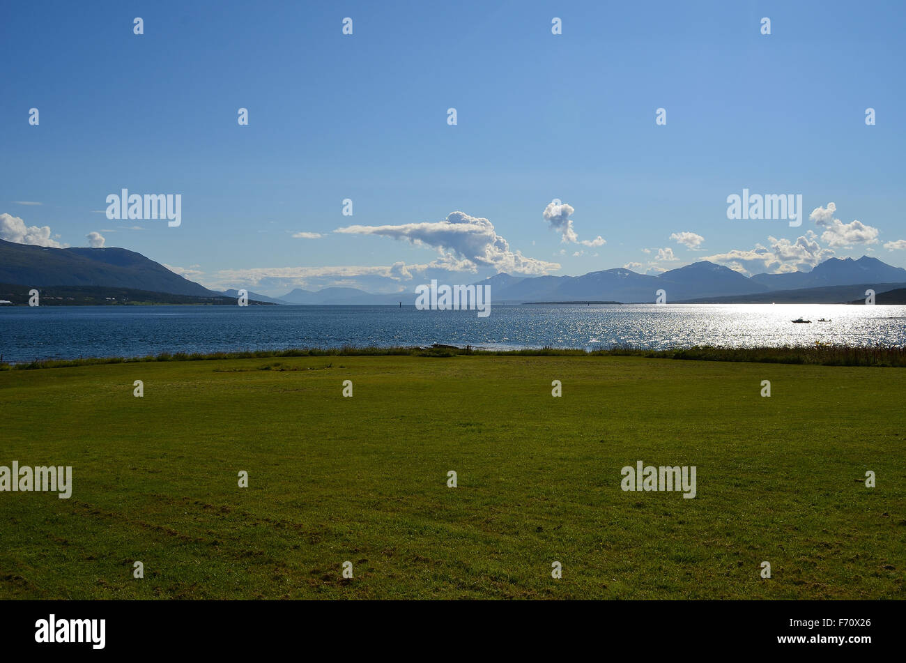 autumn field and ocean landscape Stock Photo - Alamy