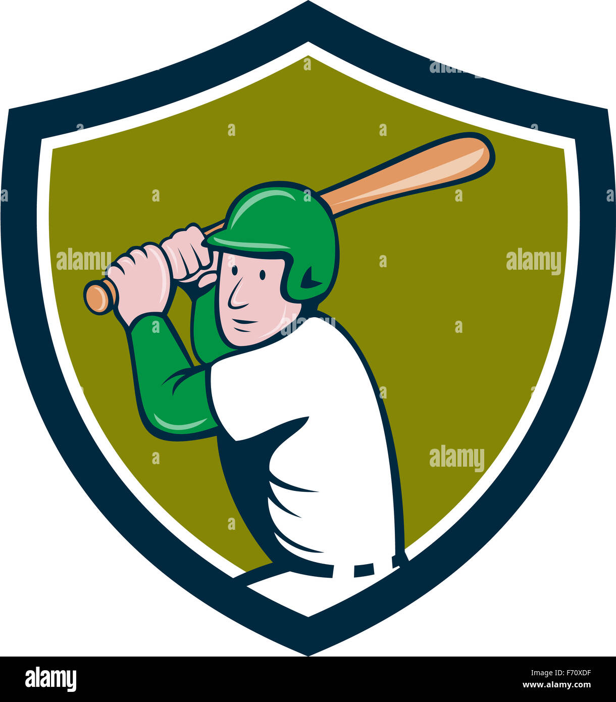 Illustration of an american baseball player ready to bat set inside ...