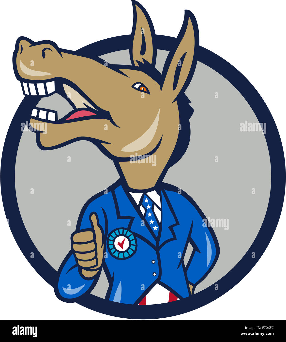 Illustration of a democrat donkey mascot of the democratic grand old ...