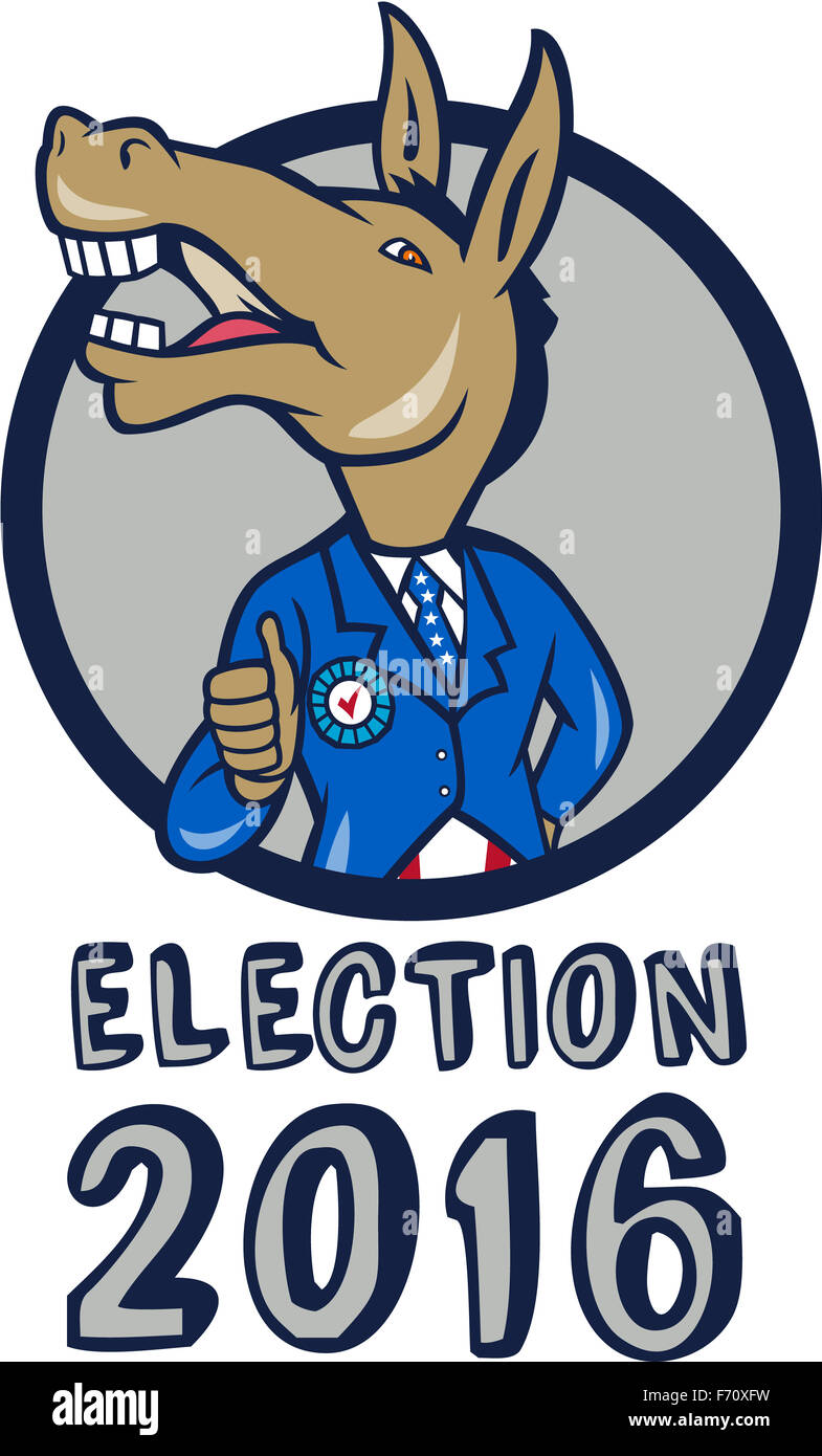 Illustration of a democrat donkey mascot of the democratic grand old ...