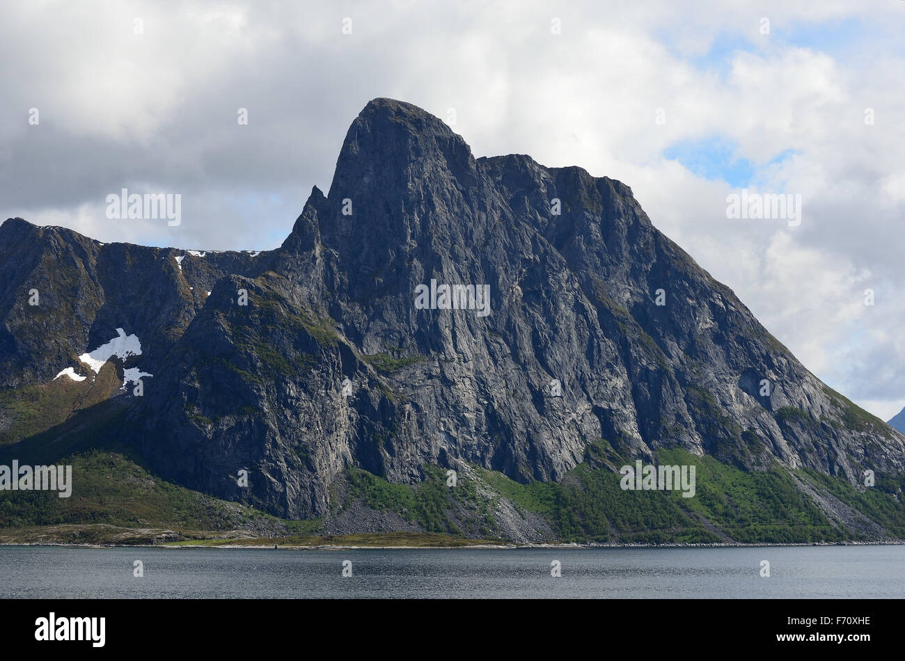 mighty mountain in fjord Stock Photo - Alamy
