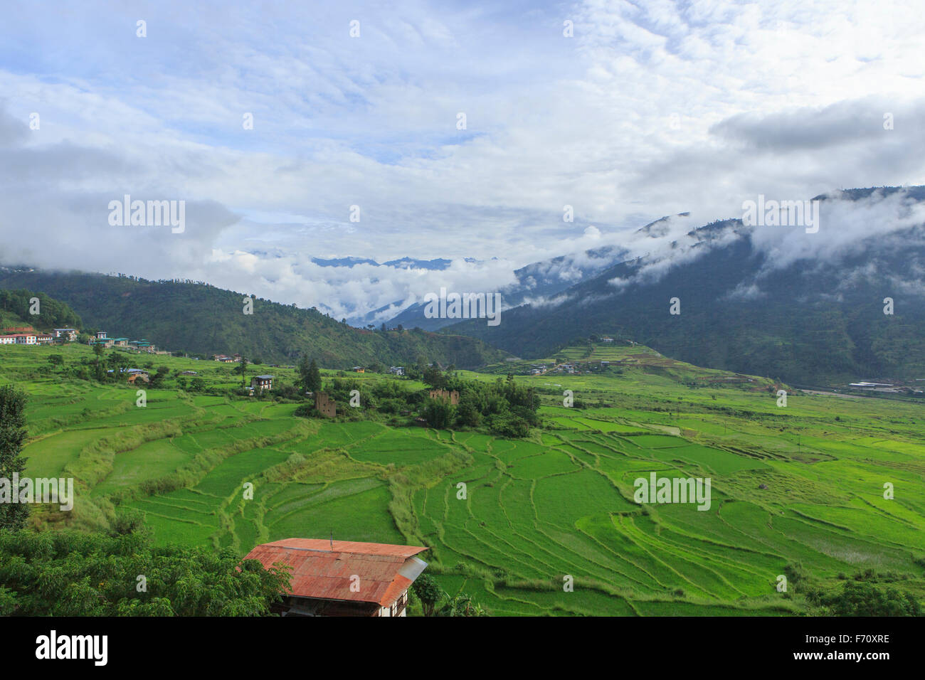 Punakha Valley Bhutan Stock Photo Alamy